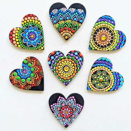 Mandala Dot Art Magnet Hand Painted Fridge Magnet Boho - Etsy