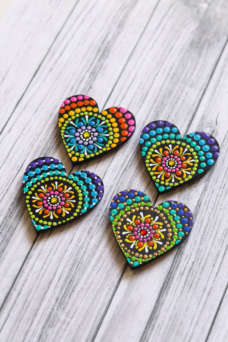 Mandala Magnet Hand Painted Fridge Magnet Boho Fridge - Etsy