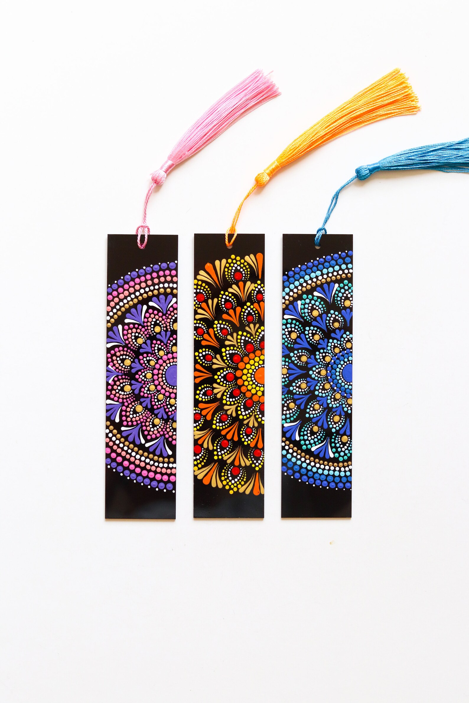 Mandala Bookmark Hand Painted Bookmark Book Lover Gifts - Etsy