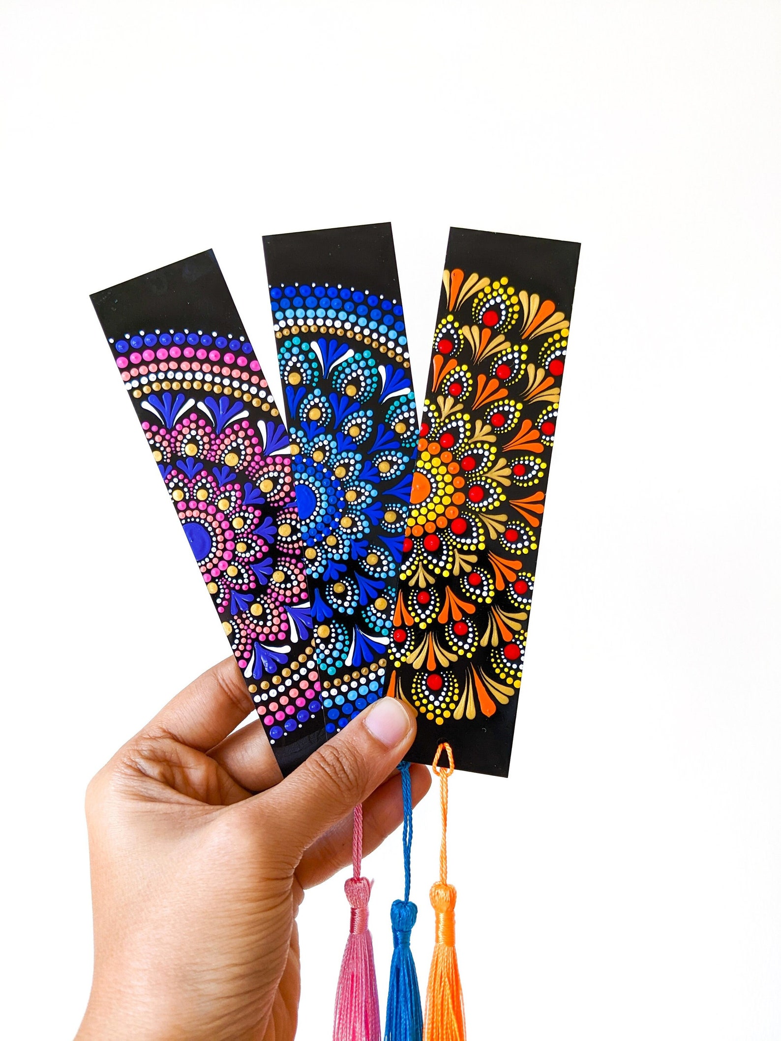 Mandala Bookmark Hand Painted Bookmark Book Lover Gifts - Etsy