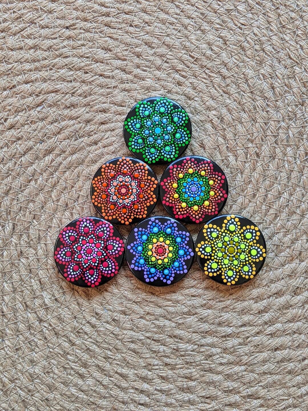 Mandala Dot Art Magnet, Hand Painted Fridge Magnet, Boho Fridge Magnets ...