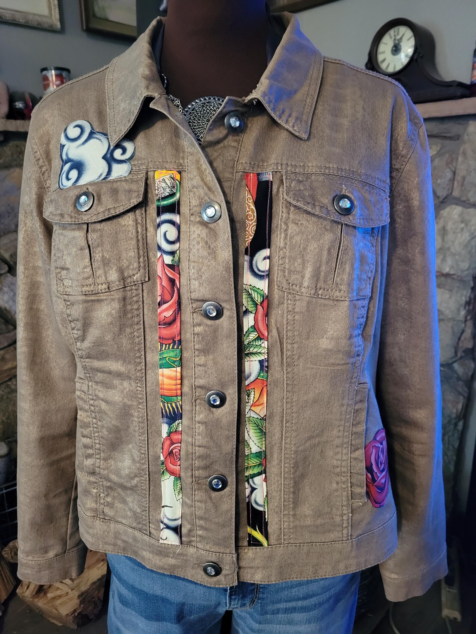 Upcycled Altered Light Weight Bone Gold Thrifted Jacket - Etsy