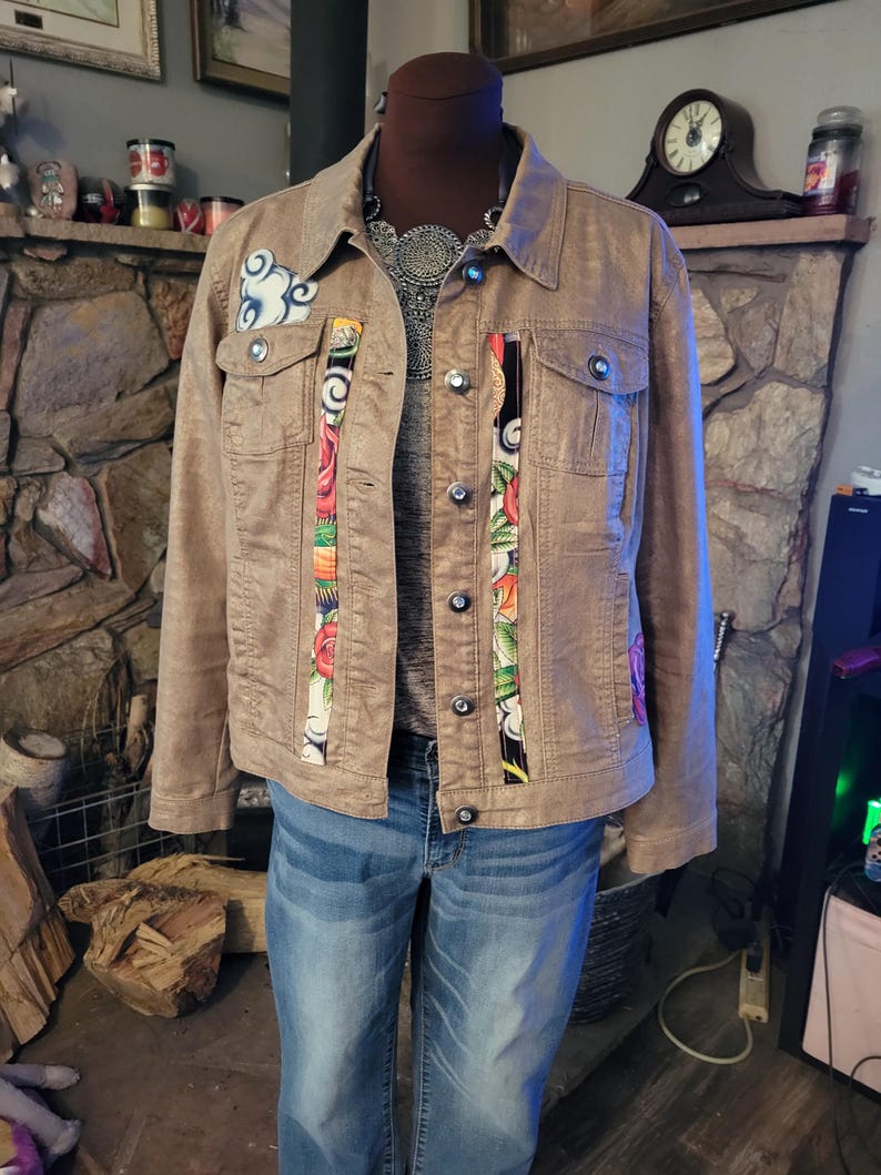 Upcycled Altered Light Weight Bone Gold Thrifted Jacket - Etsy