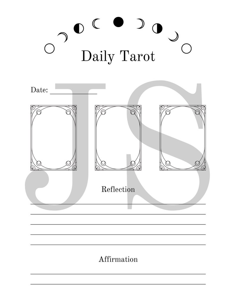 Printable Daily Tarot Journal - Etsy
