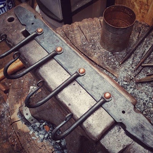 Hand Forged Key Rack/hand Forged Jewelry Rack/hand Forged Home - Etsy