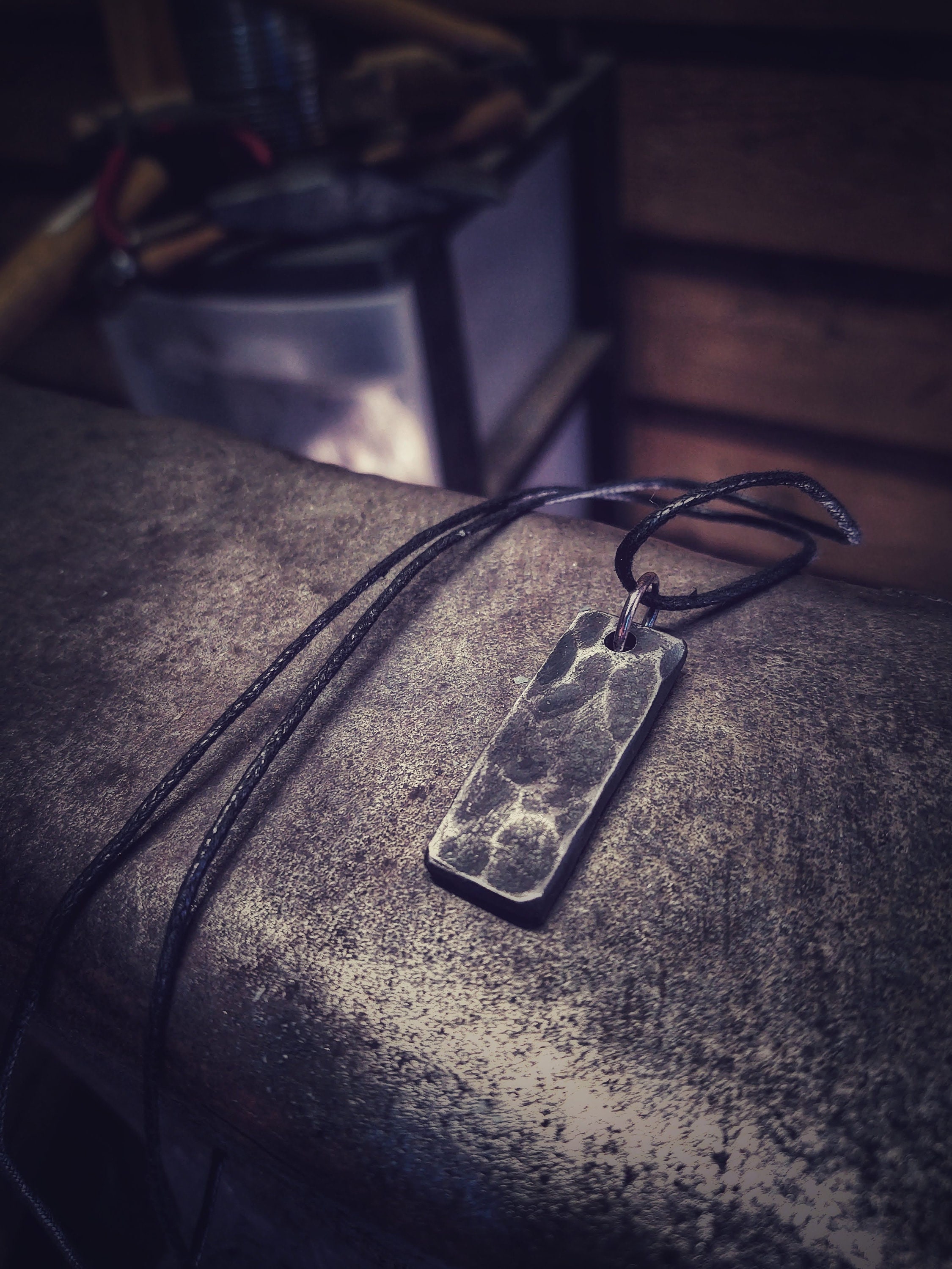 Hand Forged Pendant/hammer Forged Pendant/blacksmith | Etsy