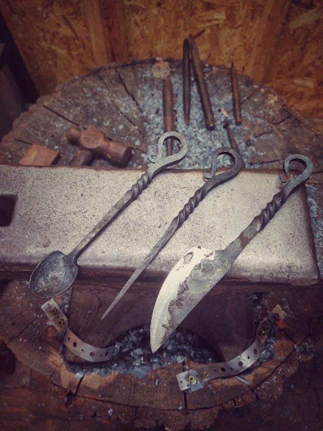 Hand Forged Viking Cutlery Set/hand Forged Medieval Cutlery Set/hand ...