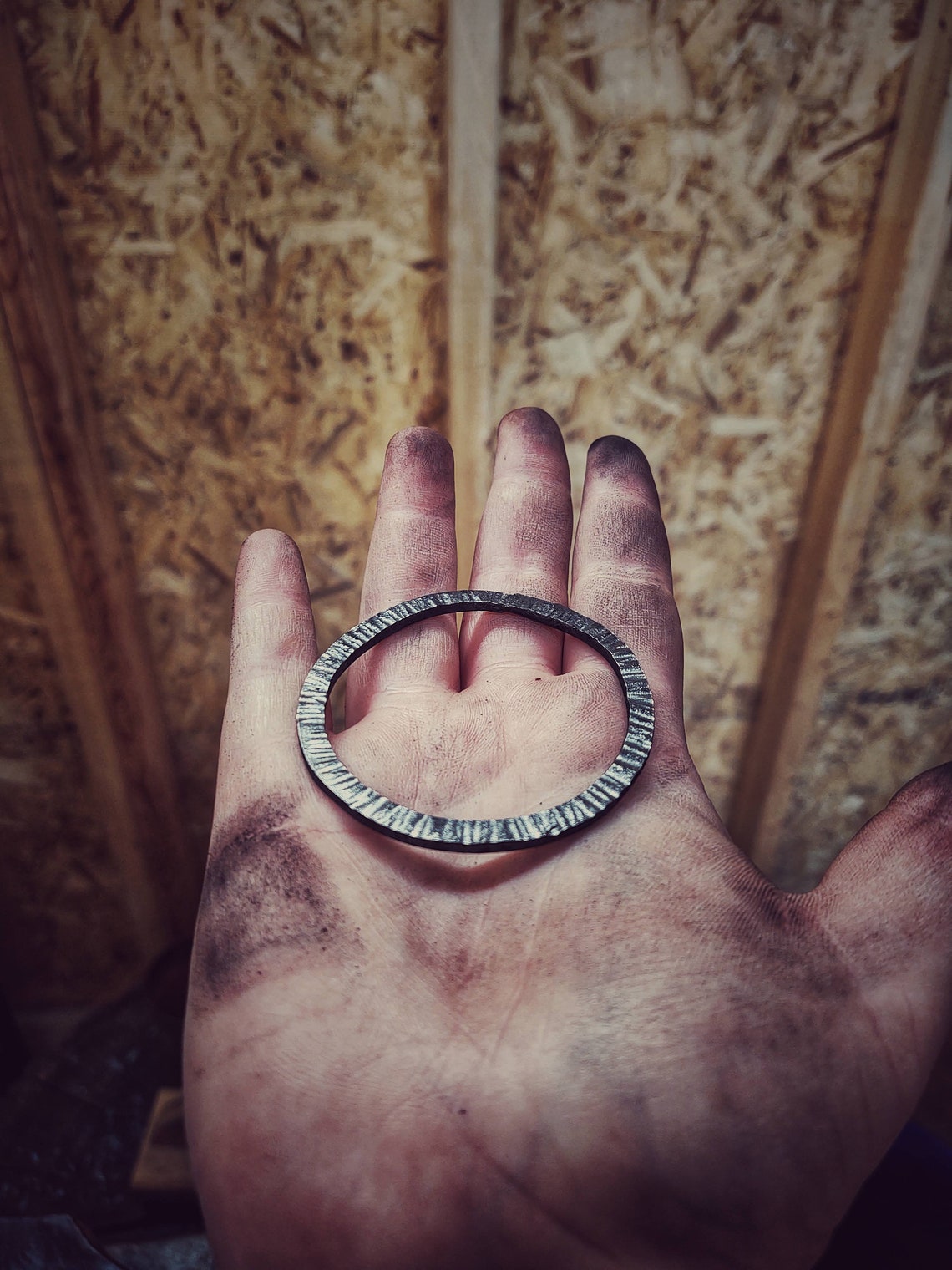 Hand Forged Ring Pendant/hand Forged Circle Pendant/hand - Etsy