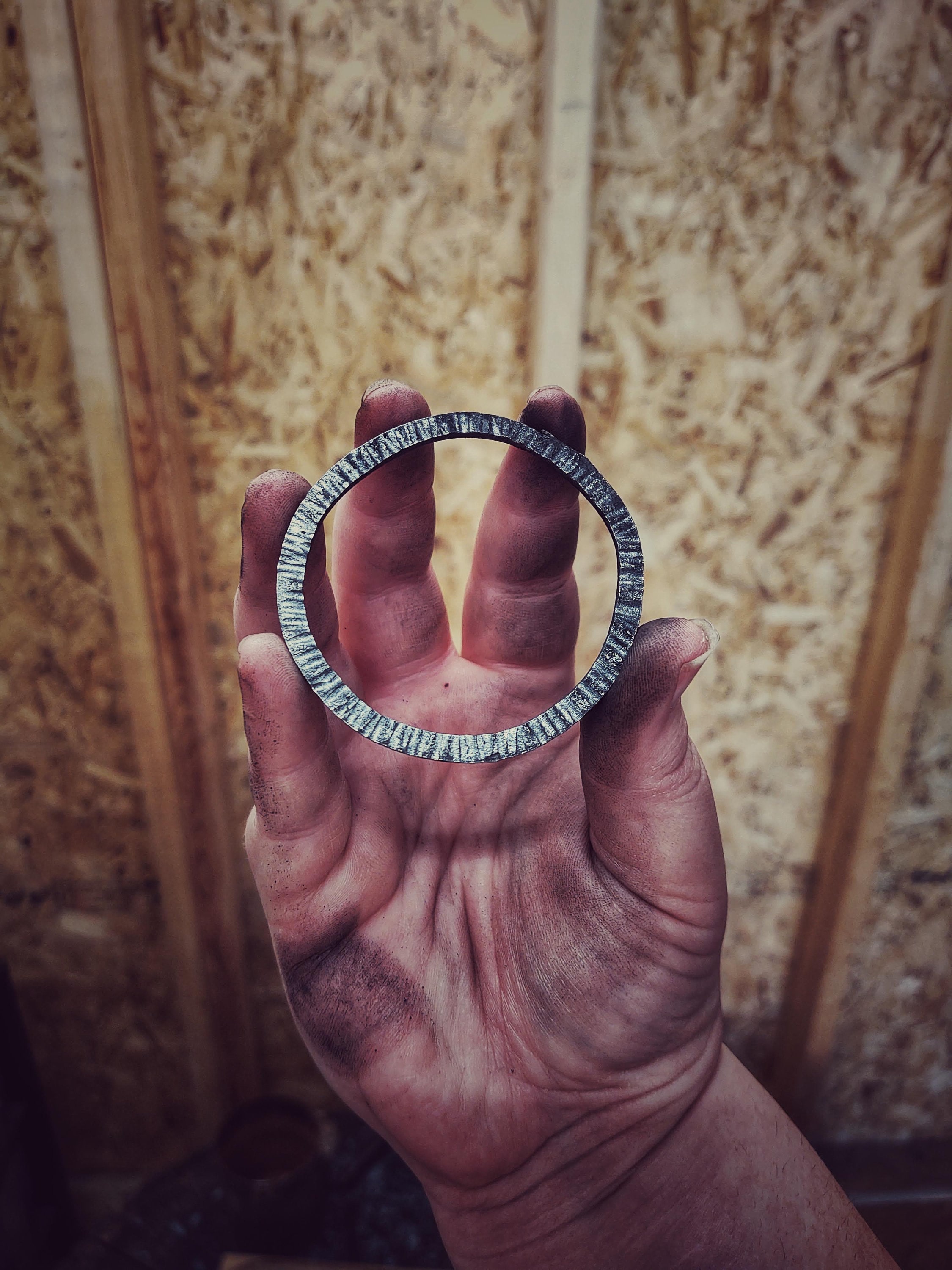 Hand Forged Ring Pendant/hand Forged Circle Pendant/hand - Etsy