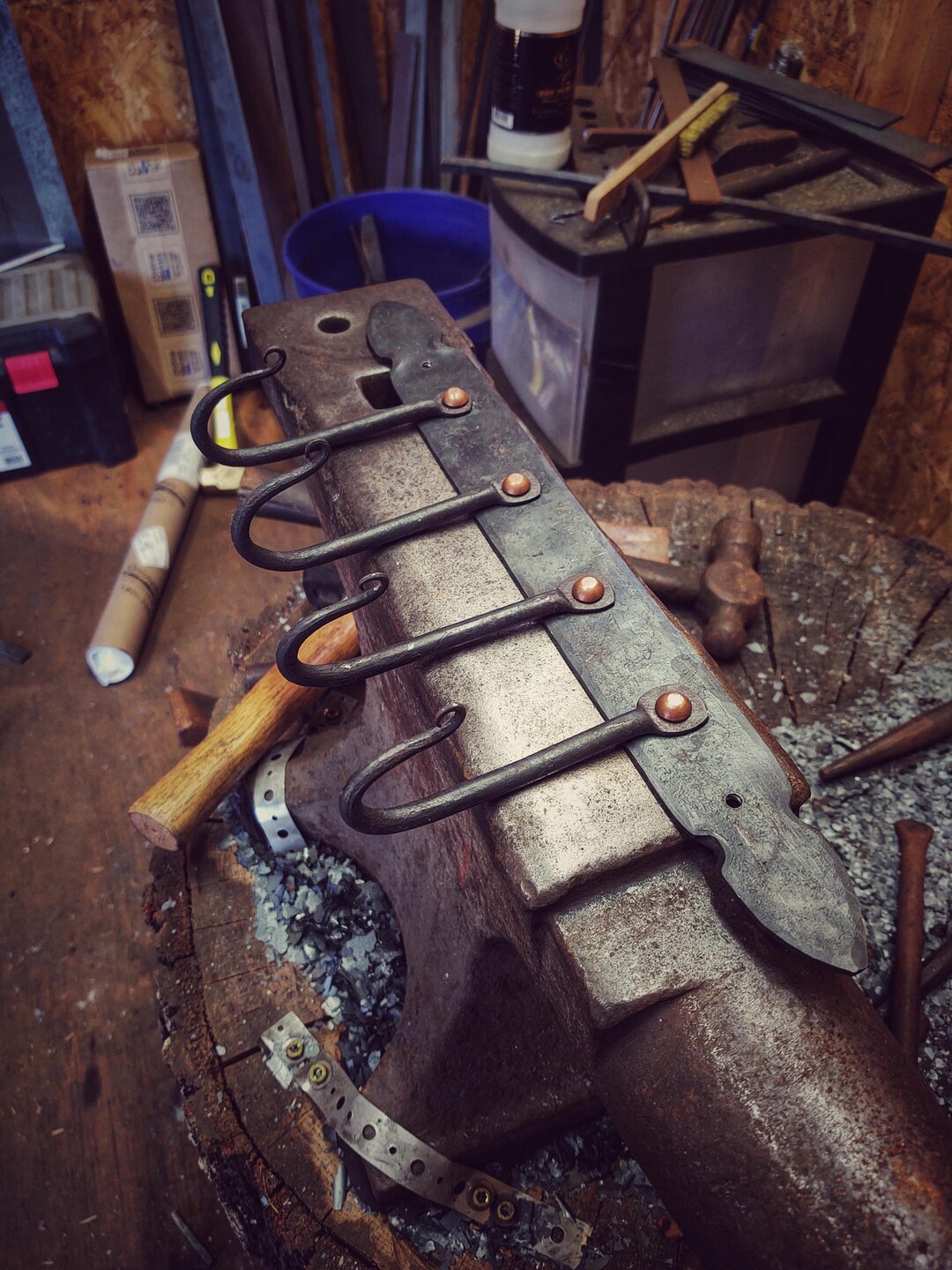 Hand Forged Key Rack/hand Forged Jewelry Rack/hand Forged Home Decor ...