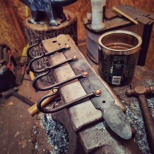 Hand Forged Key Rack/hand Forged Jewelry Rack/hand Forged Home Decor ...