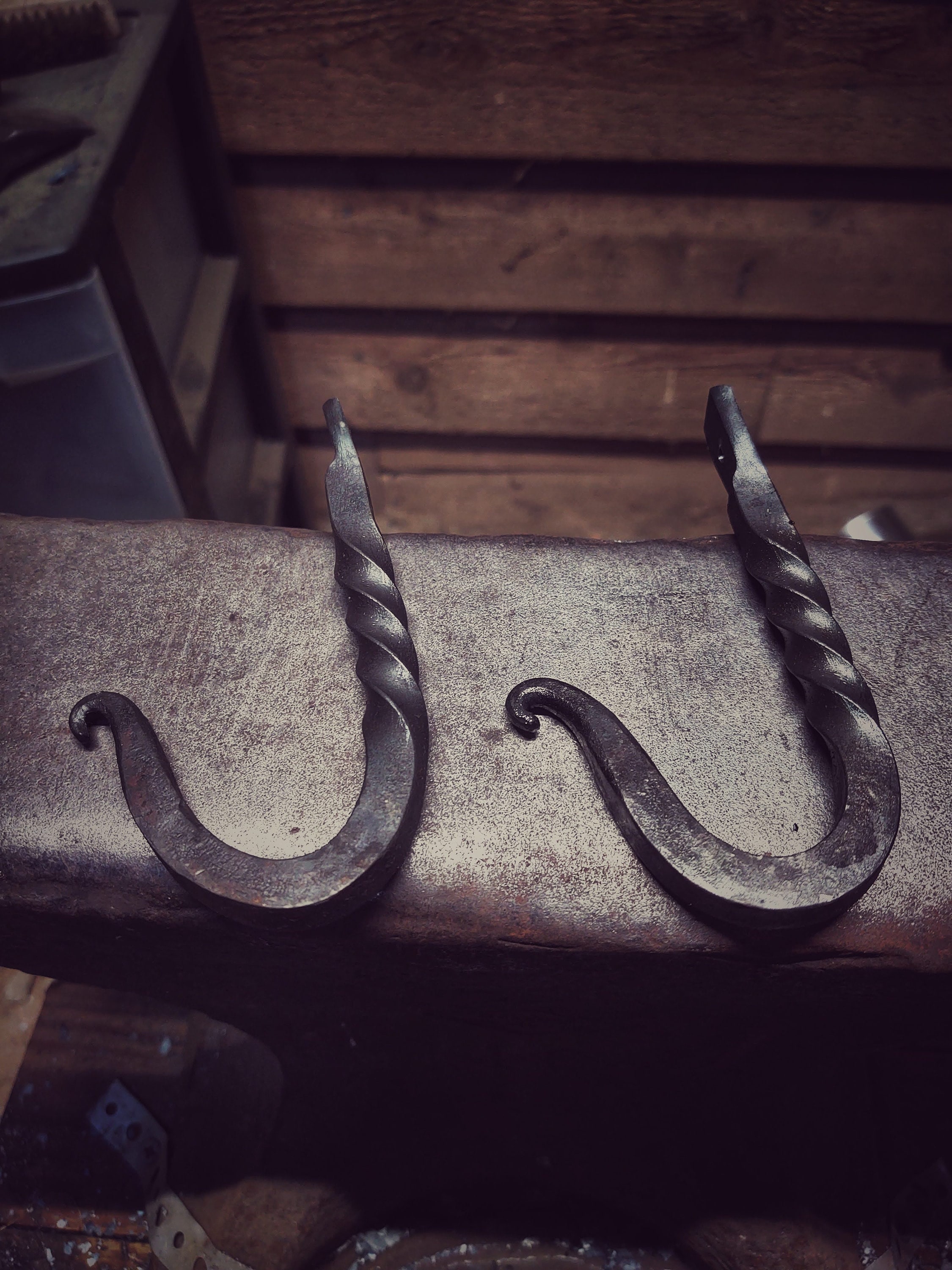 Set of 2 Hand Forged Large Hooks/Hand Forged J-Hooks/J-Hook | Etsy