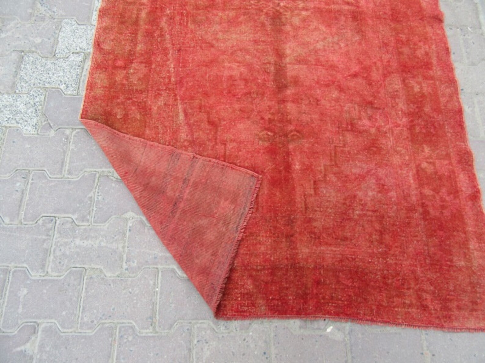 Vintage Red Overdyed Turkish Carpet 4.1 X 6.9 Ft - Etsy