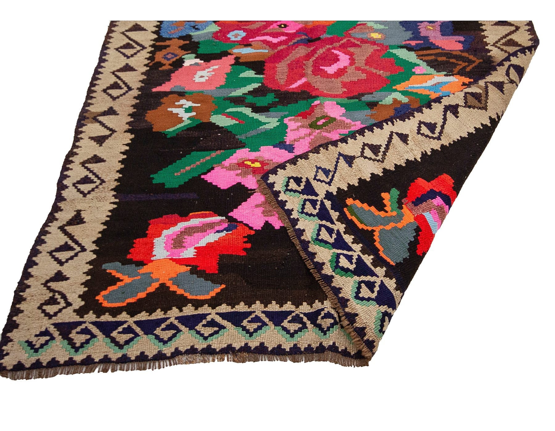 Floral Vintage Unique Turkish Kilim Rug 5.1 X 10.2 - Etsy