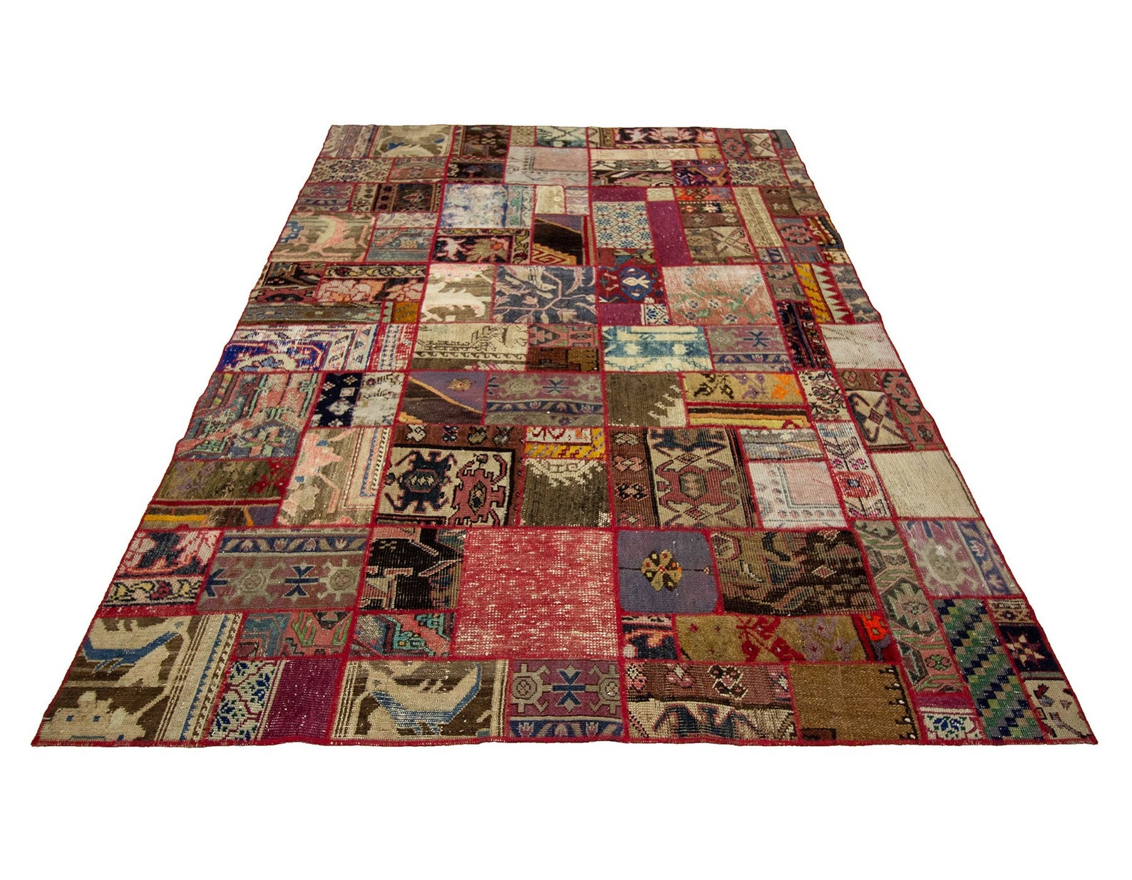 Colorful Vintage Turkish Patchwork Rug 5.9 X 8.0 - Etsy