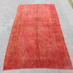 Vintage Red Overdyed Turkish Carpet 4.1 X 6.9 Ft - Etsy