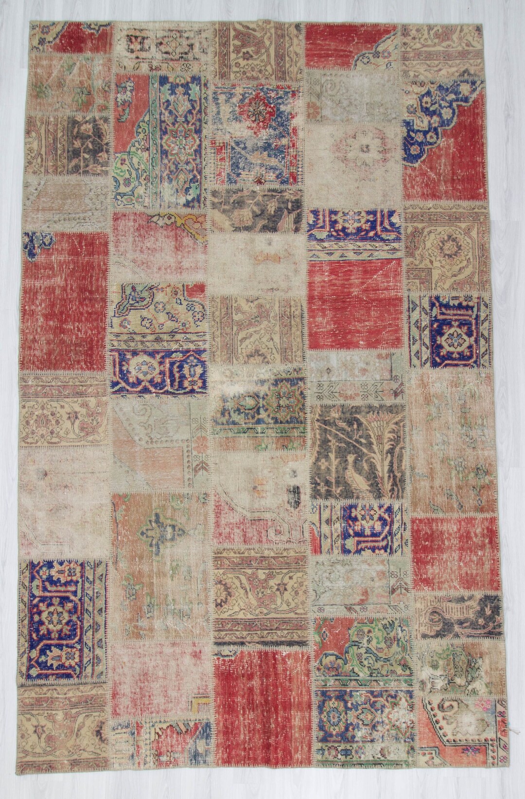 Vintage Large Decorative Patchwork Rug 7.4 X 11.9 Ft - Etsy