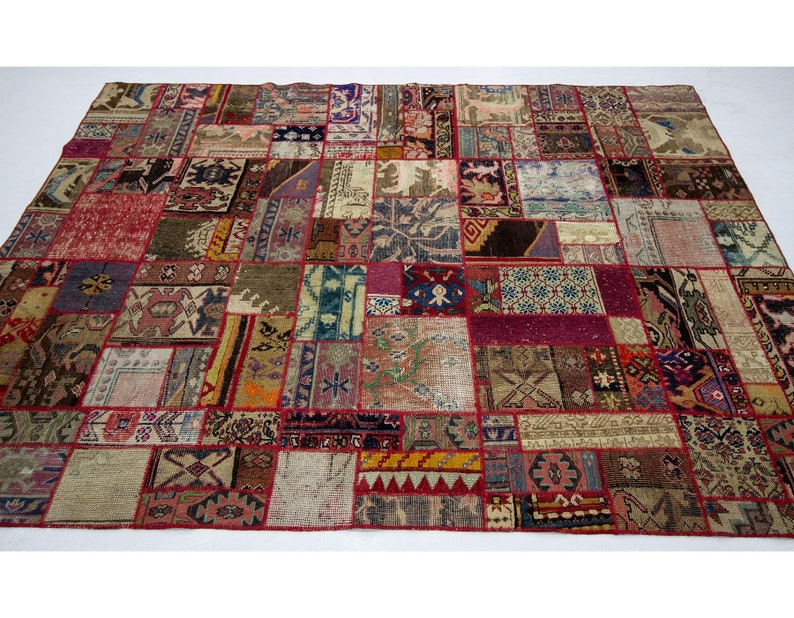 Colorful Vintage Turkish Patchwork Rug 5.9 X 8.0 - Etsy