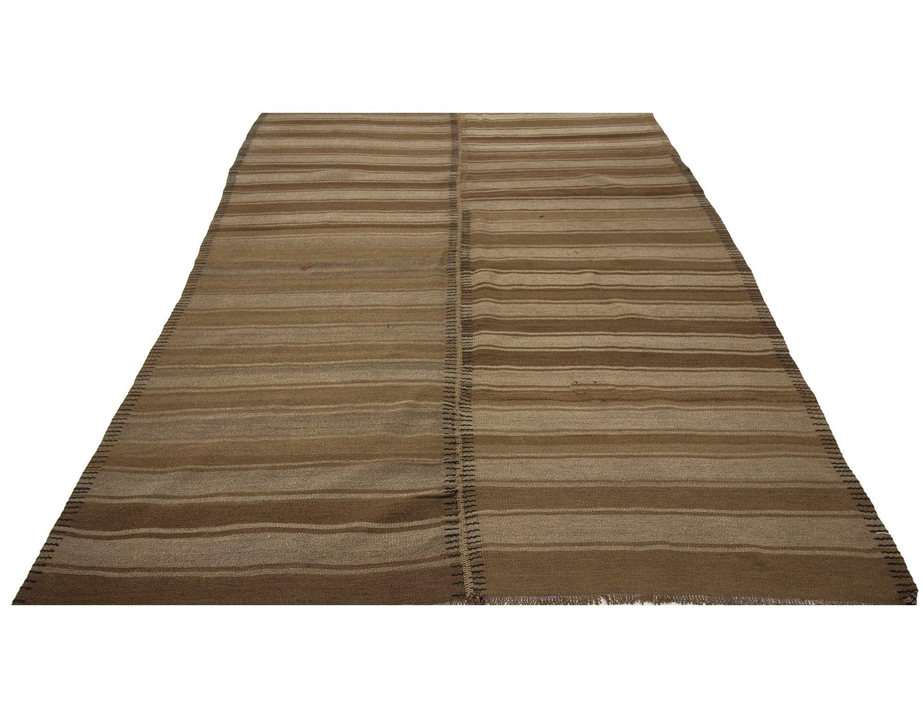 Natural Brown Vintage Turkish Kilim Rug 5.10 X 7.10 Ft - Etsy