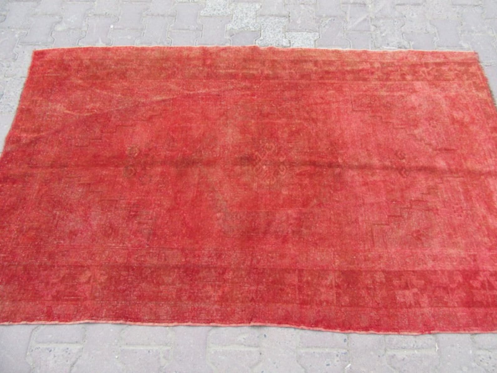 Vintage Red Overdyed Turkish Carpet 4.1 X 6.9 Ft - Etsy