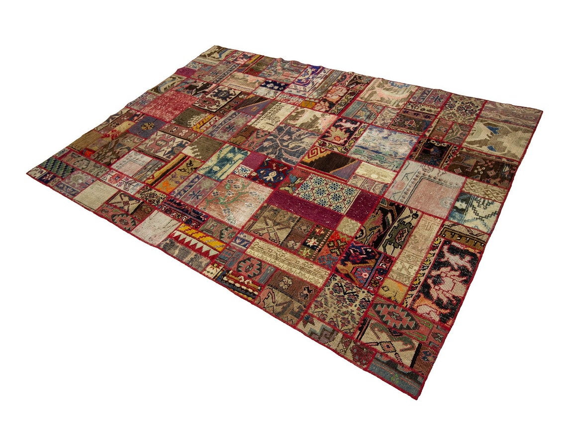 Colorful Vintage Turkish Patchwork Rug 5.9 X 8.0 - Etsy