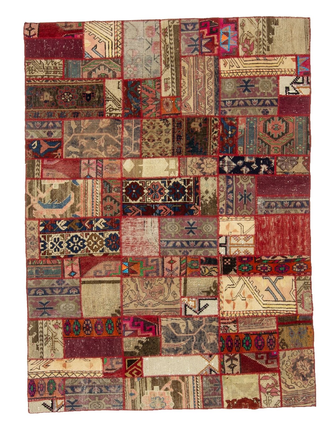 Colorful Decorative Vintage Patchwork Rug - 4.9 X 6.4 - Etsy