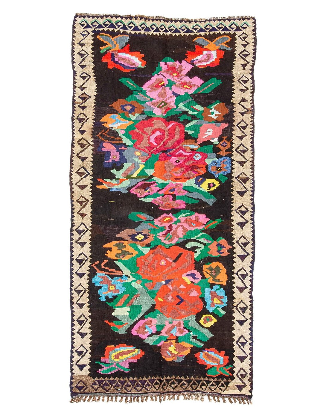 Floral Vintage Unique Turkish Kilim Rug - 5.1 X 10.2 - Etsy