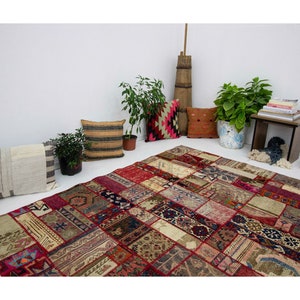 Colorful Decorative Vintage Patchwork Rug - 4.9 X 6.4 - Etsy
