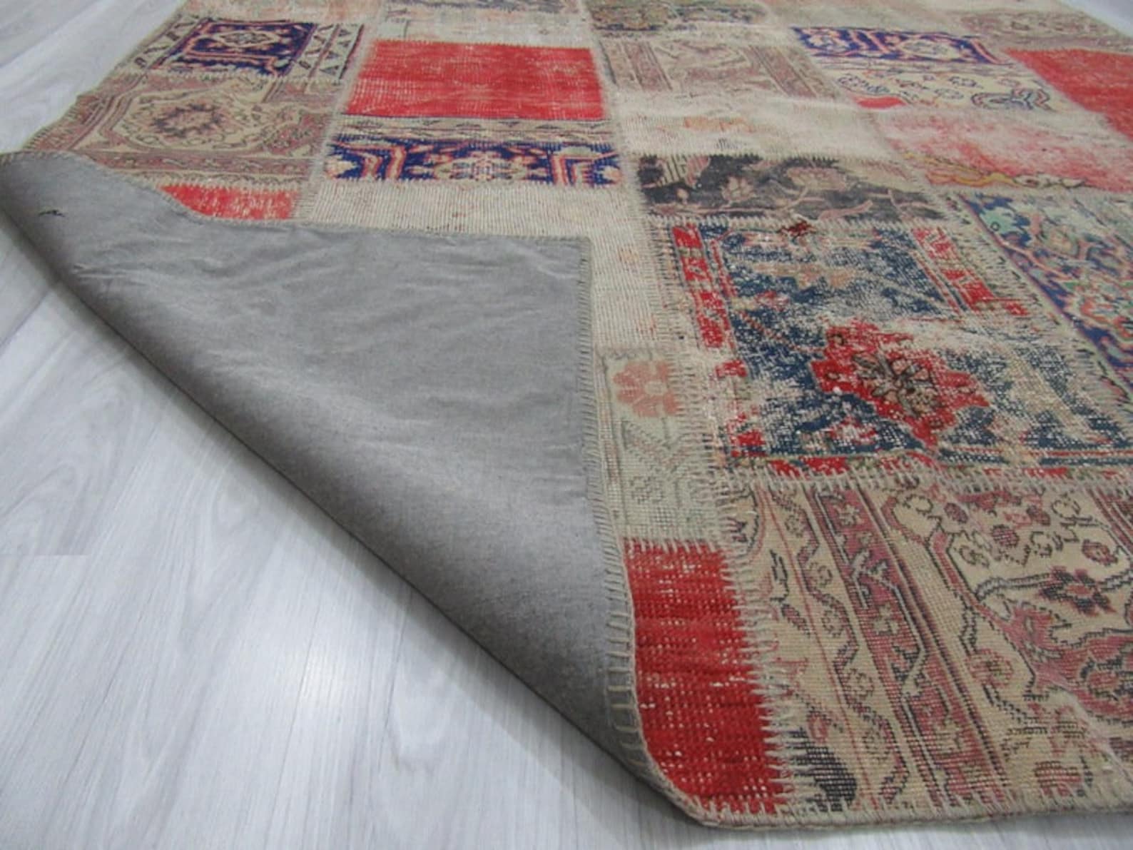Vintage Large Decorative Patchwork Rug 7.4 X 11.9 Ft - Etsy