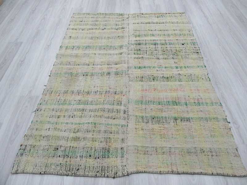Vintage Modern Turkish Rag Rug 4.7 X 6.2 Ft - Etsy