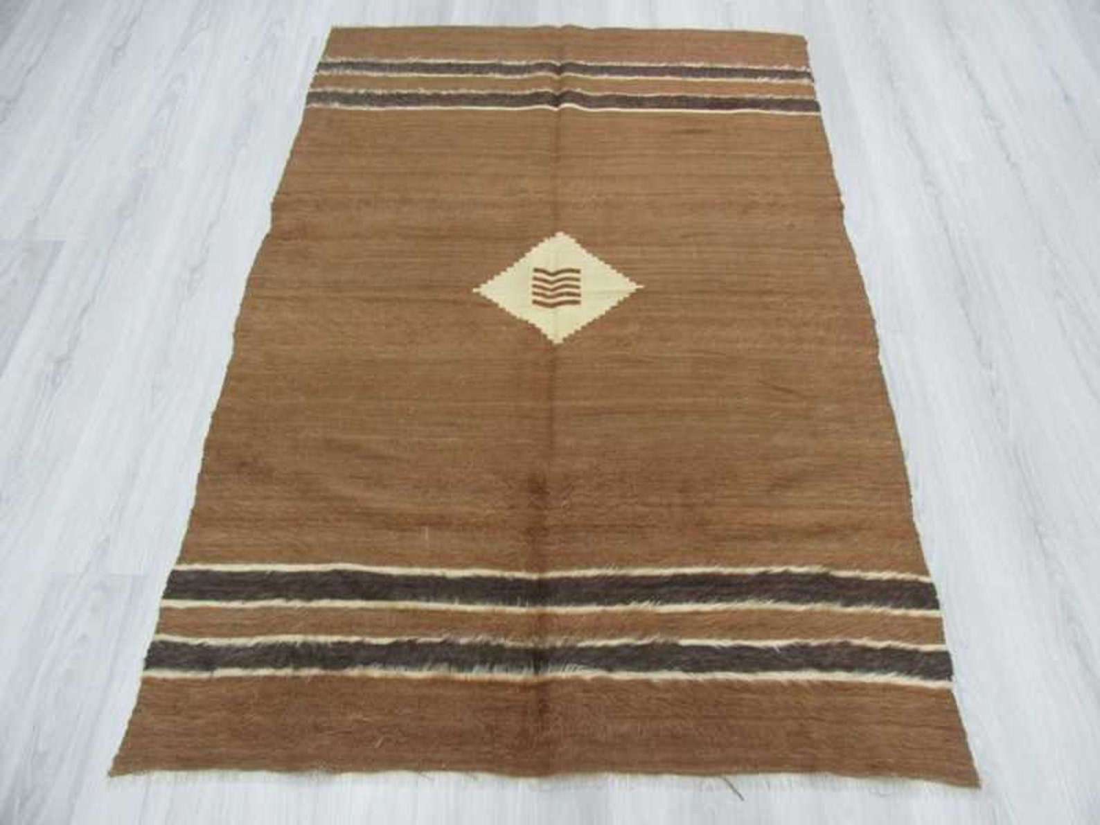 Vintage Brown Camel Hair Blanket Kilim Rug 4.1 X 5.11 Ft - Etsy