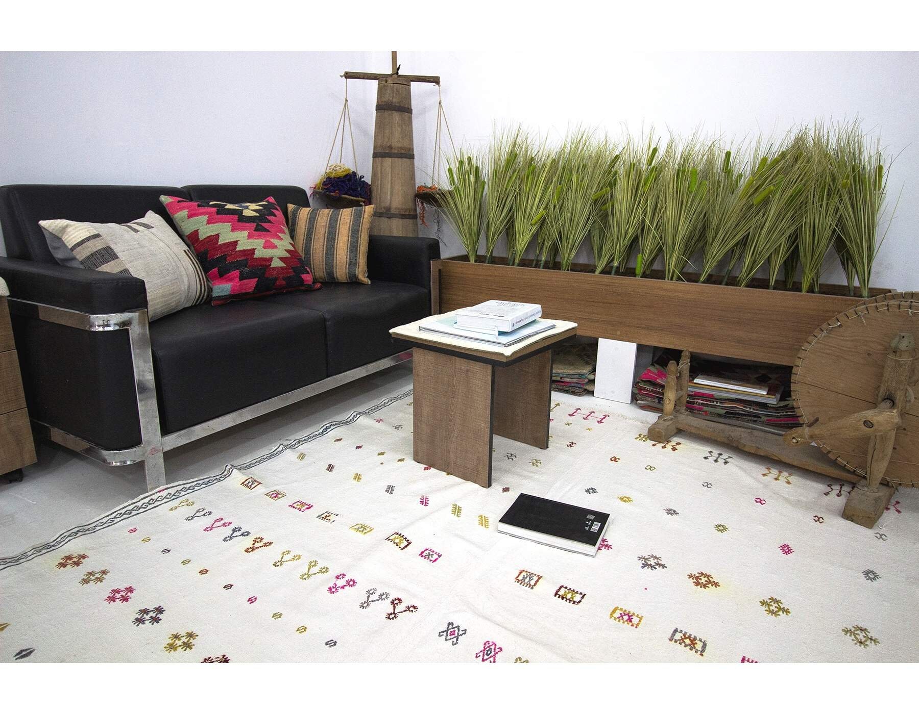 Vintage White Embroidered Cotton Kilim Rug 5.10 X 7.5 Ft - Etsy