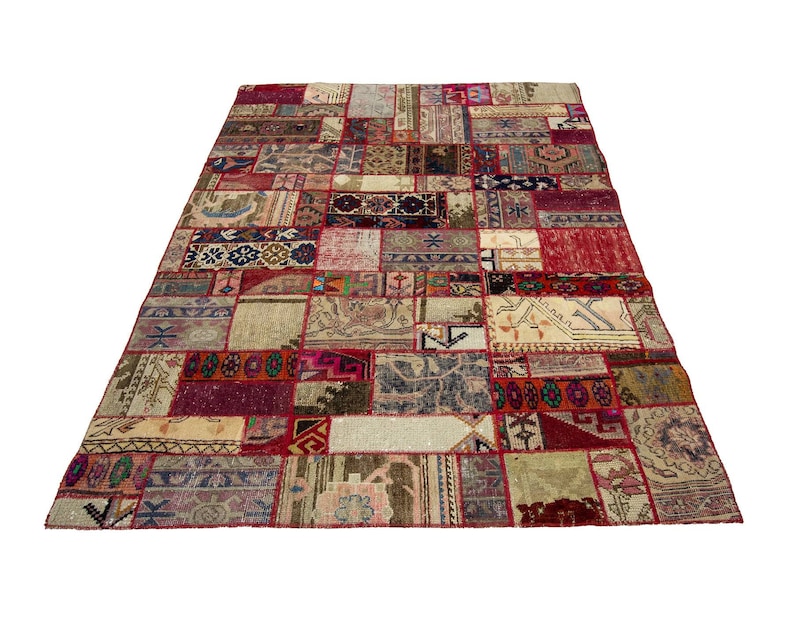 Colorful Decorative Vintage Patchwork Rug - 4.9 X 6.4 - Etsy