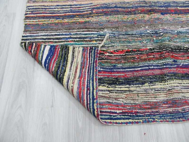 Vintage Striped Turkish Rag Rug 5.11 X 10.10 Ft - Etsy
