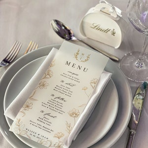 GOLD LEAF Menu Packs Delicate Vellum Perfect for Events and Weddings ...