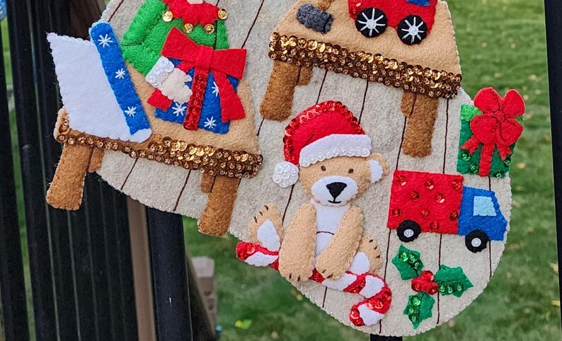 Completed Merry Stockings Workshop Elves 18" Felt Christmas Stocking - Etsy