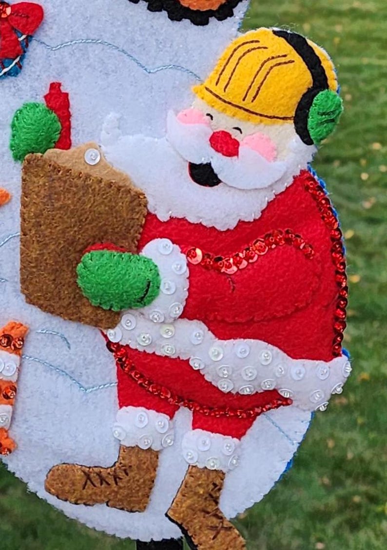 Completed Merry Stockings North Pole Construction Company 18 Felt ...