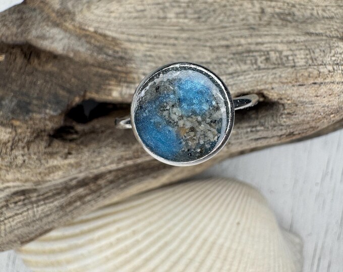 Sanibel Island Ring, Sand and Water Ring, Resin Jewelry, Beachy Ring ...
