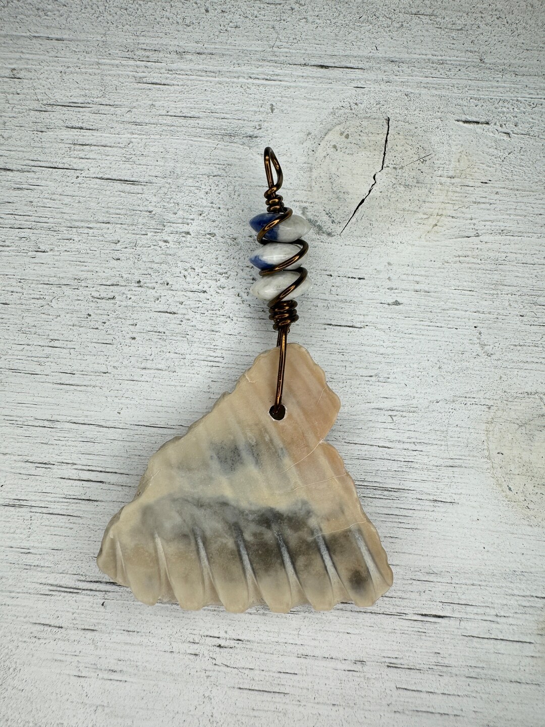 Shell Pendant, Holden Beach Shells, Shell and Gemstone Pendant, Beachy ...