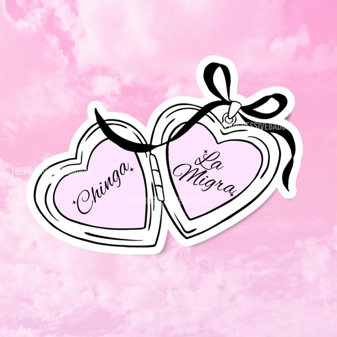Anti ICE, Locket Sticker,holographic Chinga La Migra, Coquette Bow, No ...