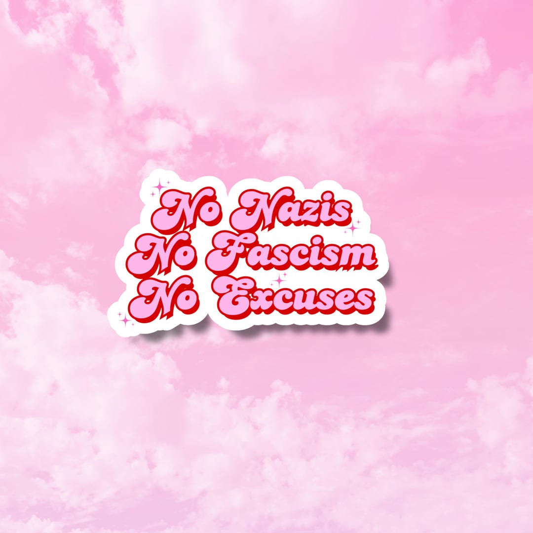 Anti Fascism Nazi Sticker, Girly Political Stickers, Feminist Decals ...