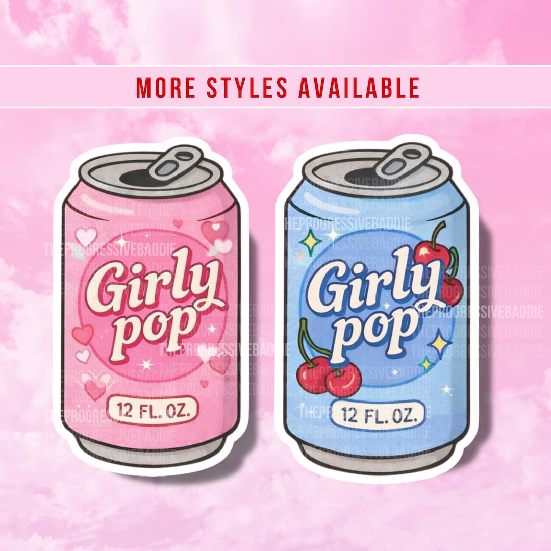 Girly Pop Sticker, Girly Stickers for Tumblers, Holographic, Water ...