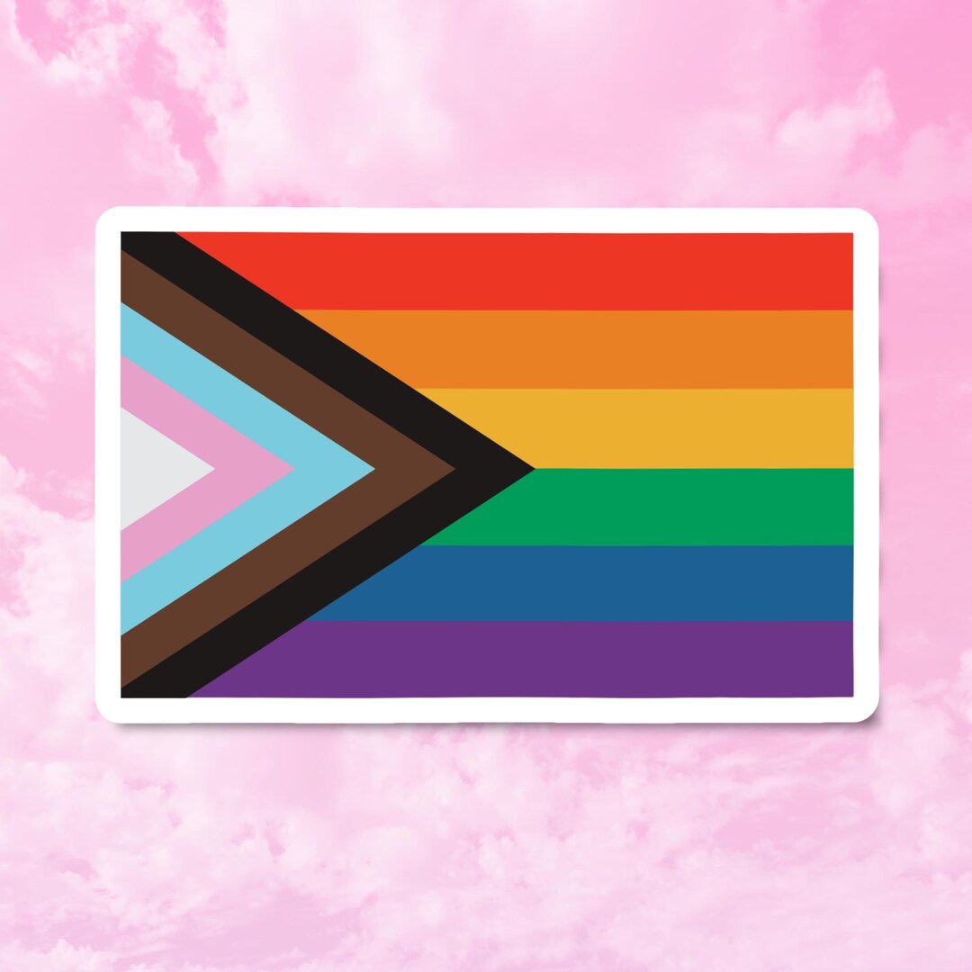 Progress Pride Flag Stickers, LGBT Decals for Tumblers, Inclusive Flag ...