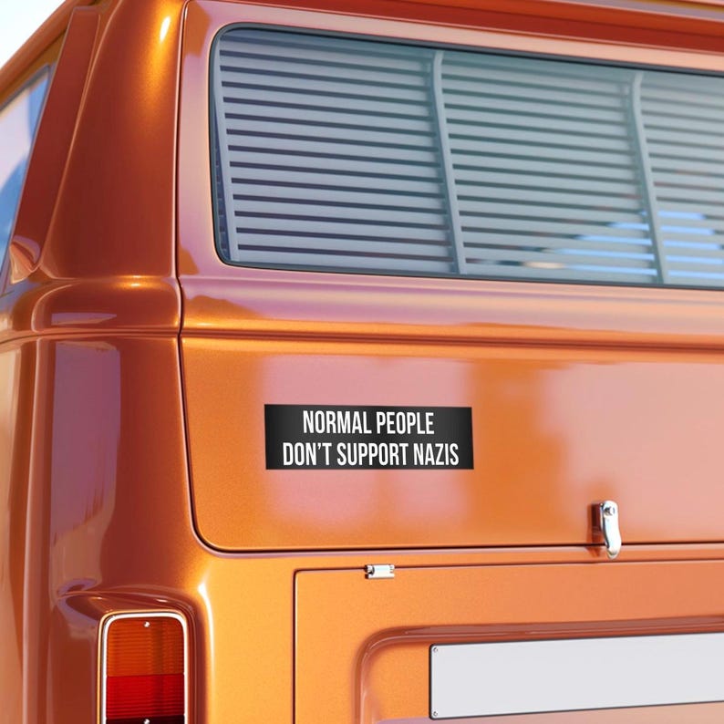 Normal People Dont Support Nazis Bumper Sticker, Minimalist Sticker ...