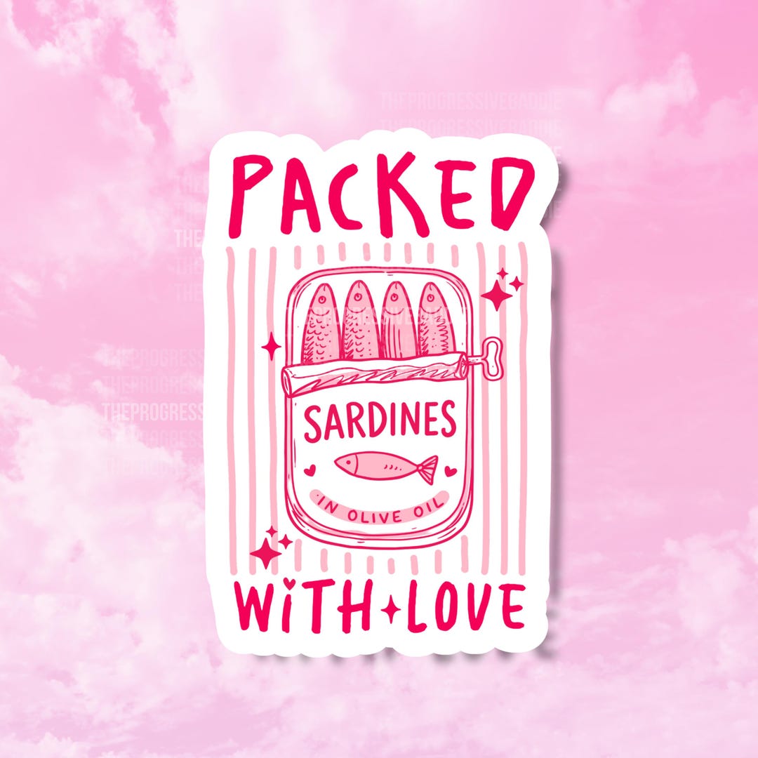 Sardines Sticker, Holographic Valentines Day Decals, Foodie Stickers ...