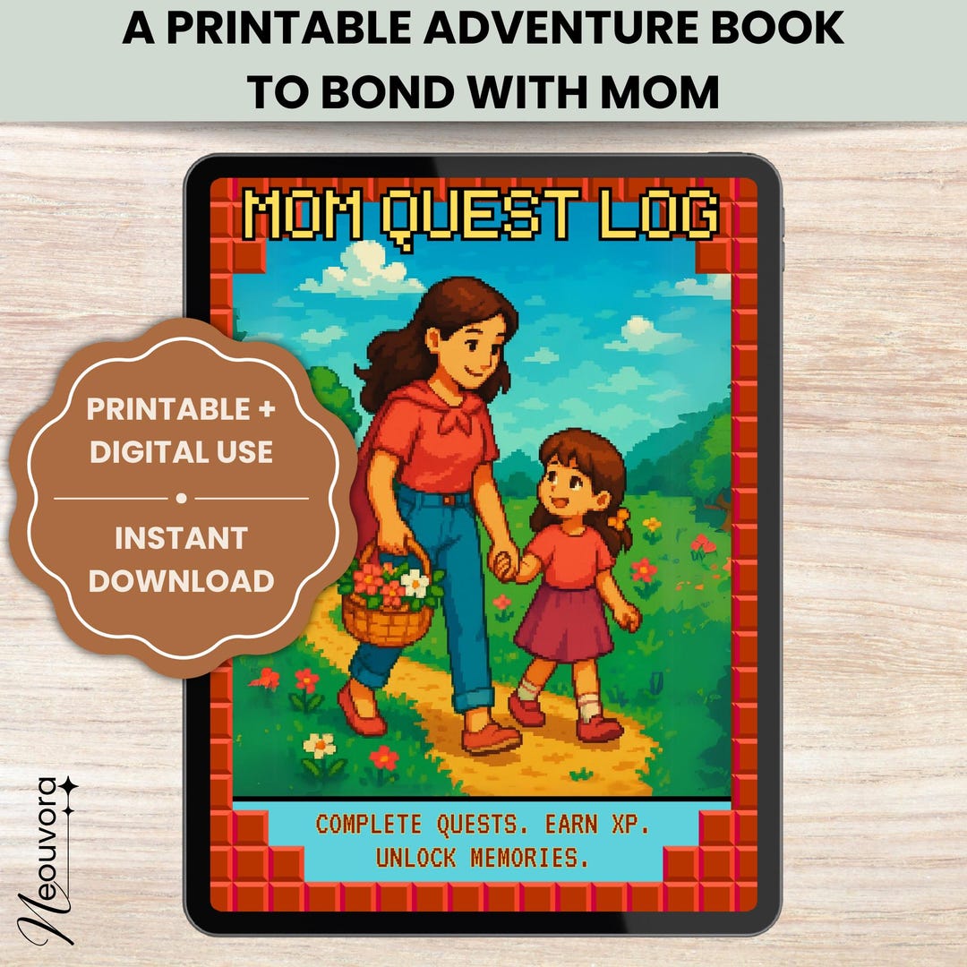 Mom Quest Log Printable, Mother’s Day Adventure Book, Mom & Kid ...