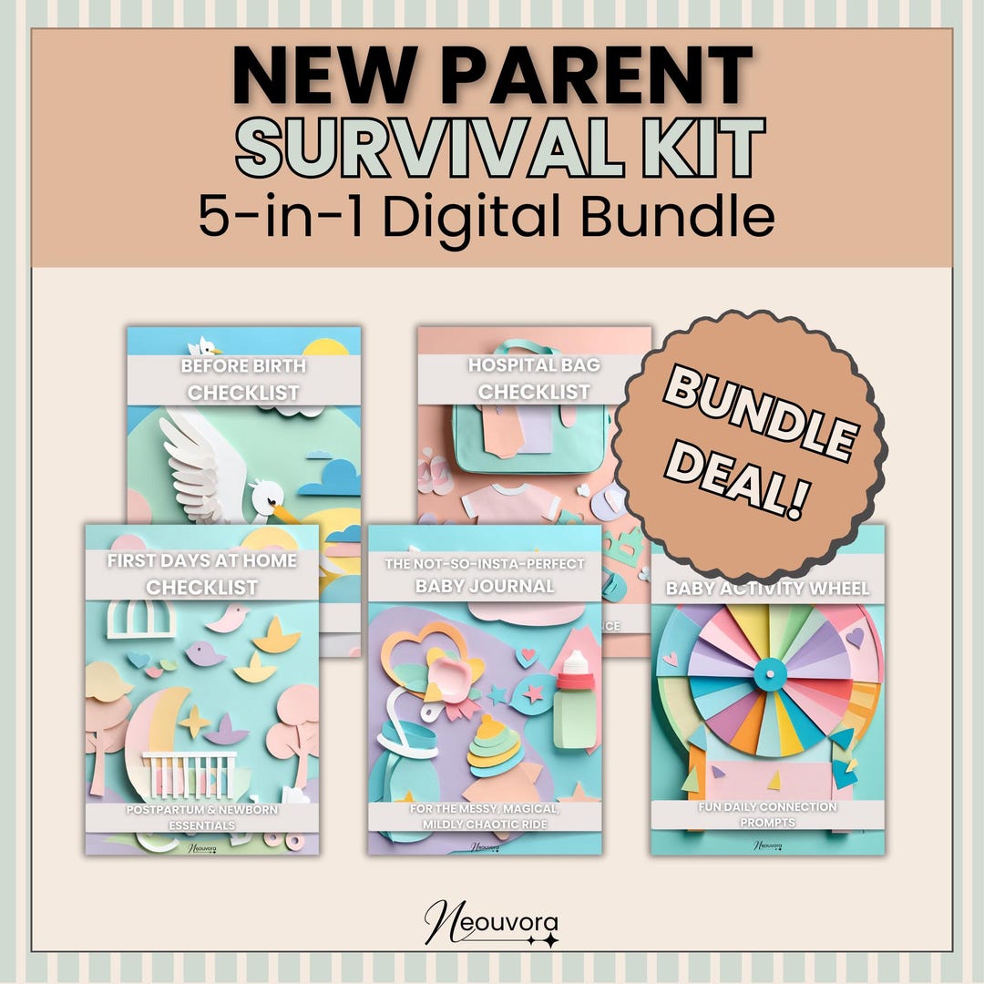 New Parent Survival Kit | Digital Baby Prep Bundle | Printable ...