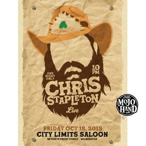 Chris Stapleton Concert Poster - 2013 - 12"x18" Signed by the Poster ...
