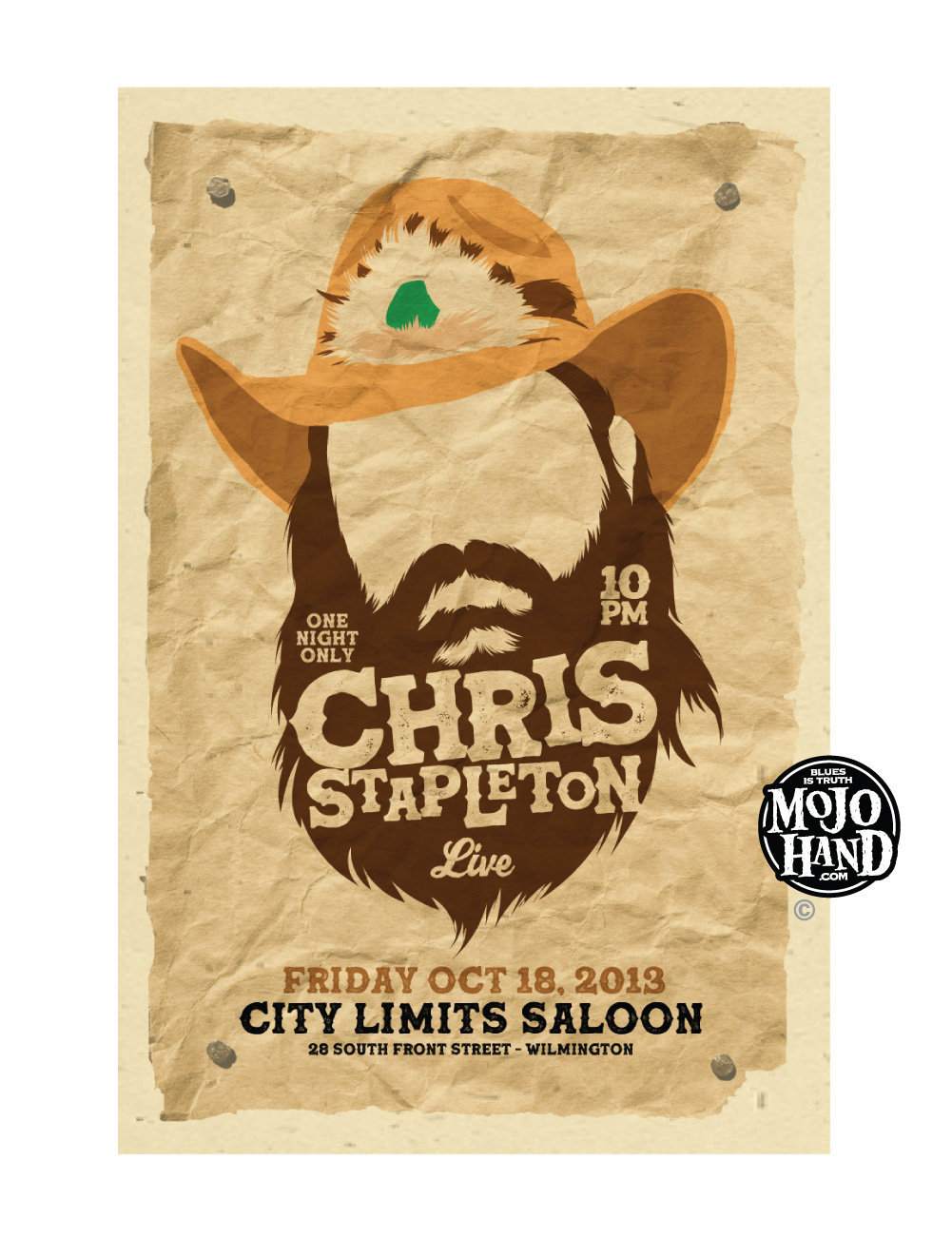 Chris Stapleton Concert Poster 2013 12x18 - Etsy