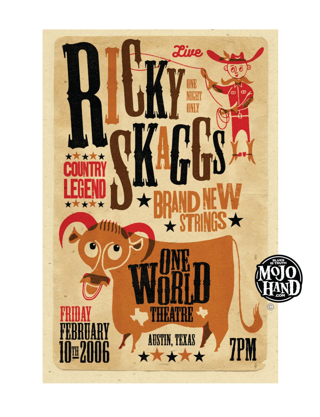 Ricky Skaggs Concert Poster - 2006- 12"x18" Signed by the Artist - Etsy